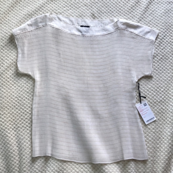 W by Worth | Tops | W By Worth Off White Gold Lurex Grid Crystal ...